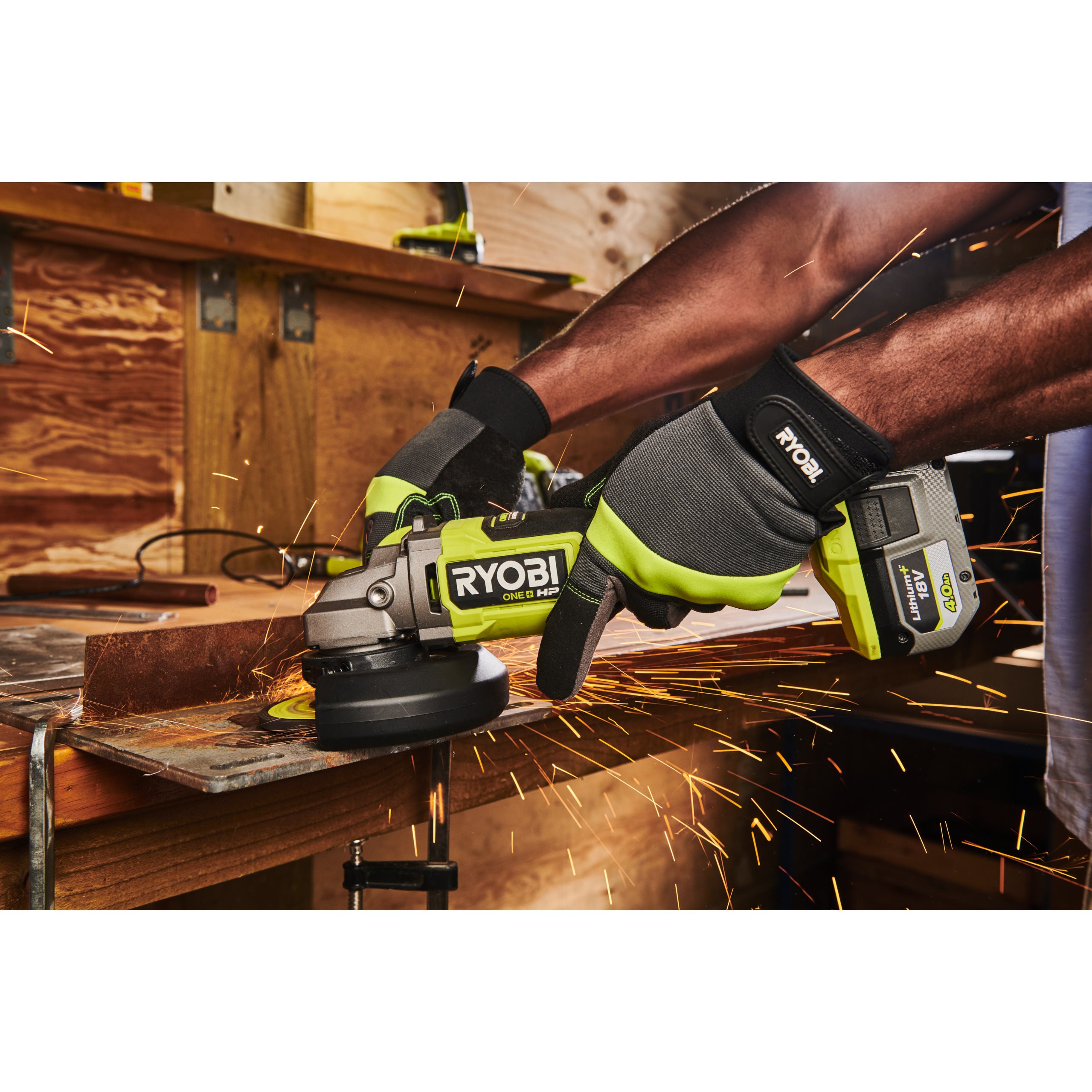 18V ONE HP HP Brushless 125mm Angle Grinder RYOBI RAG18X125 0