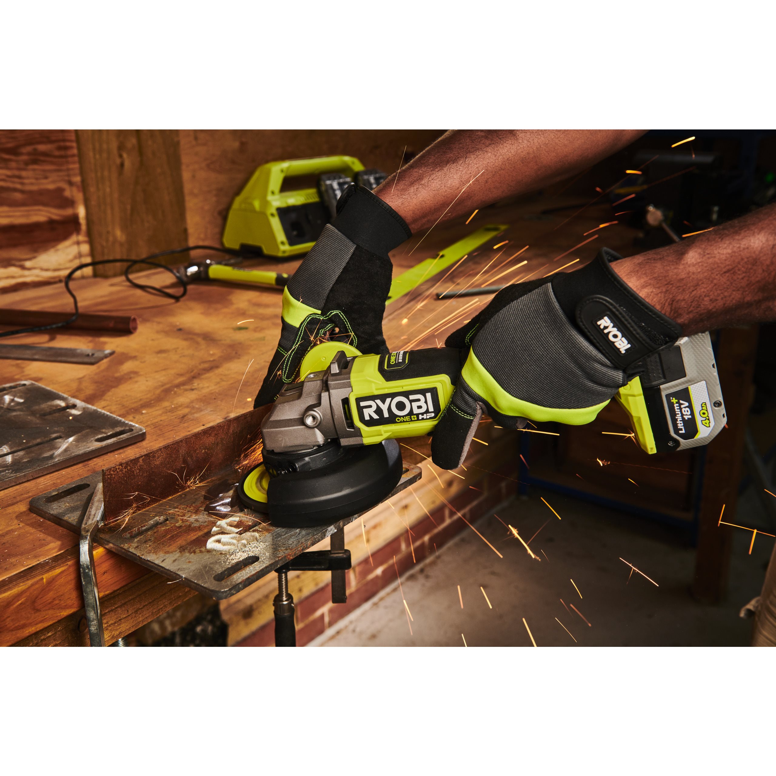 18V ONE HP HP Brushless 125mm Angle Grinder RYOBI RAG18X125 0