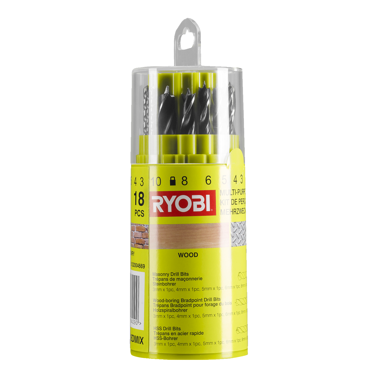 Mixed Drill Bit Set 18 Piece RYOBI RAK18DMIX