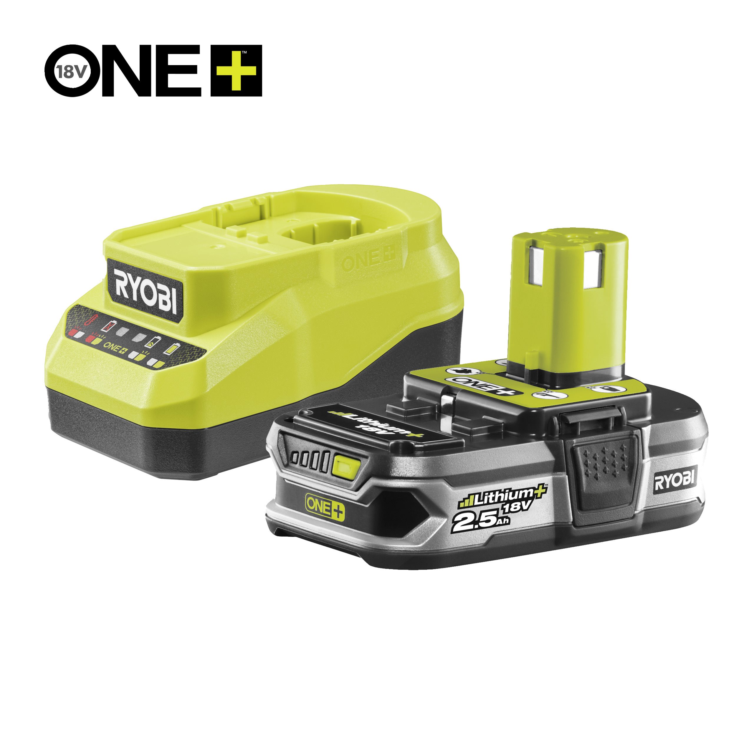Lithium+ Batteri og Lader (1x 2,5 Ah) 18V ONE+ | RYOBI | RC18120A-125