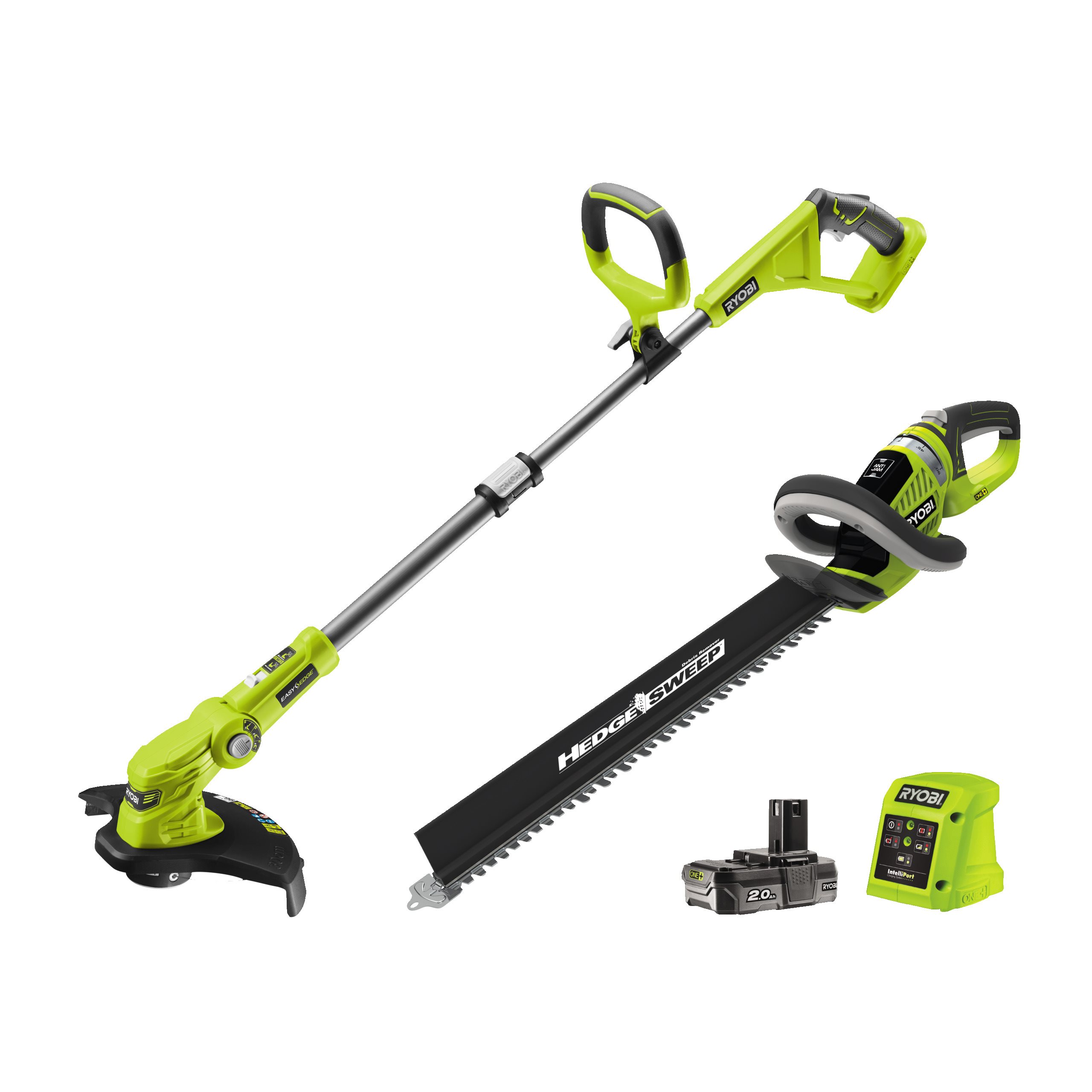 18 V ONE Kombo Kit Akku Rasentrimmer OLT1832 Akku Heckenschere OHT1855R inkl. 1 x 18 V 2 0 Ah Lithium Akku und Ladegerat Ryobi