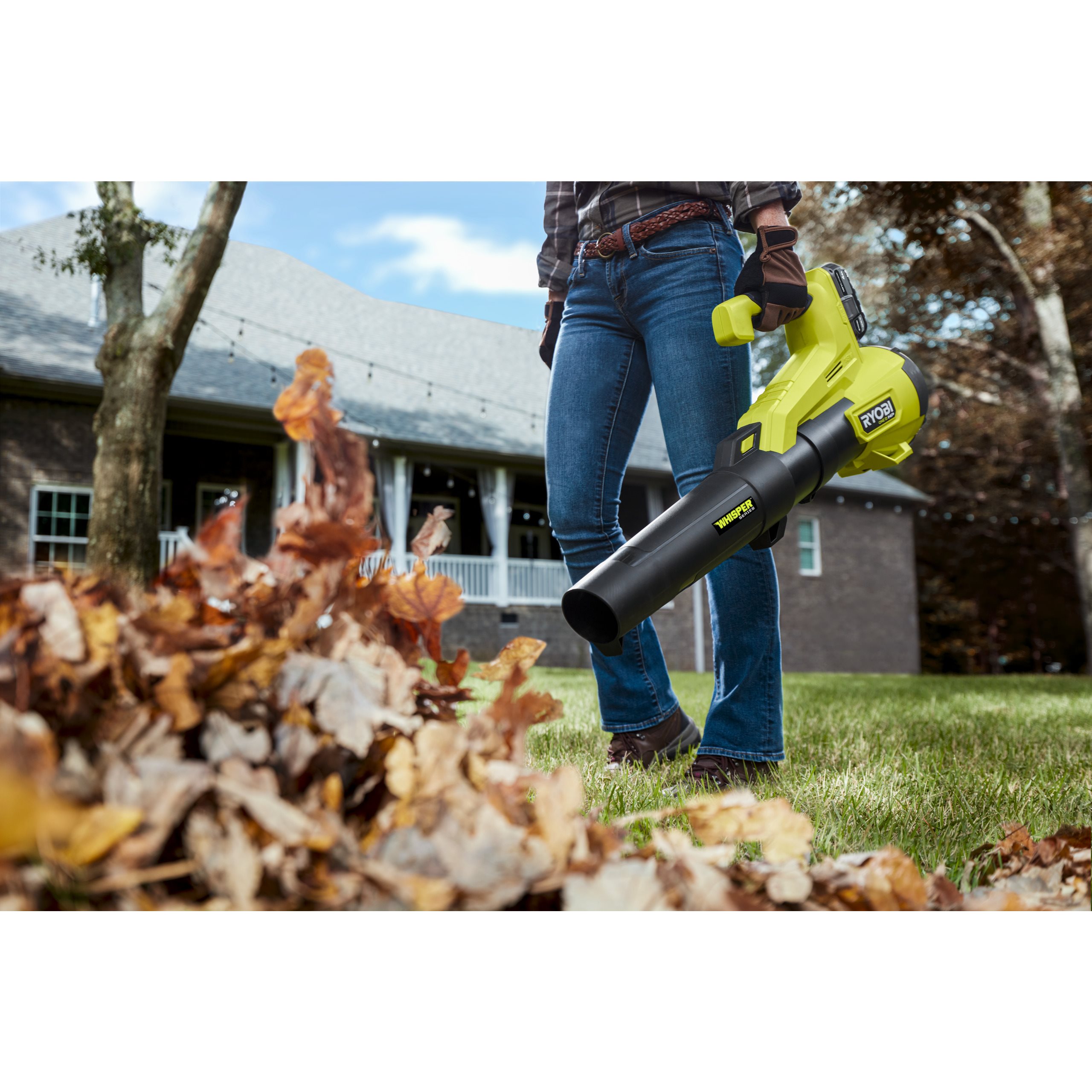 Cordless Leaf Blower 177km h Brushless Garden Leaf Blower RYOBI 18V ONE RY18BLXC 0